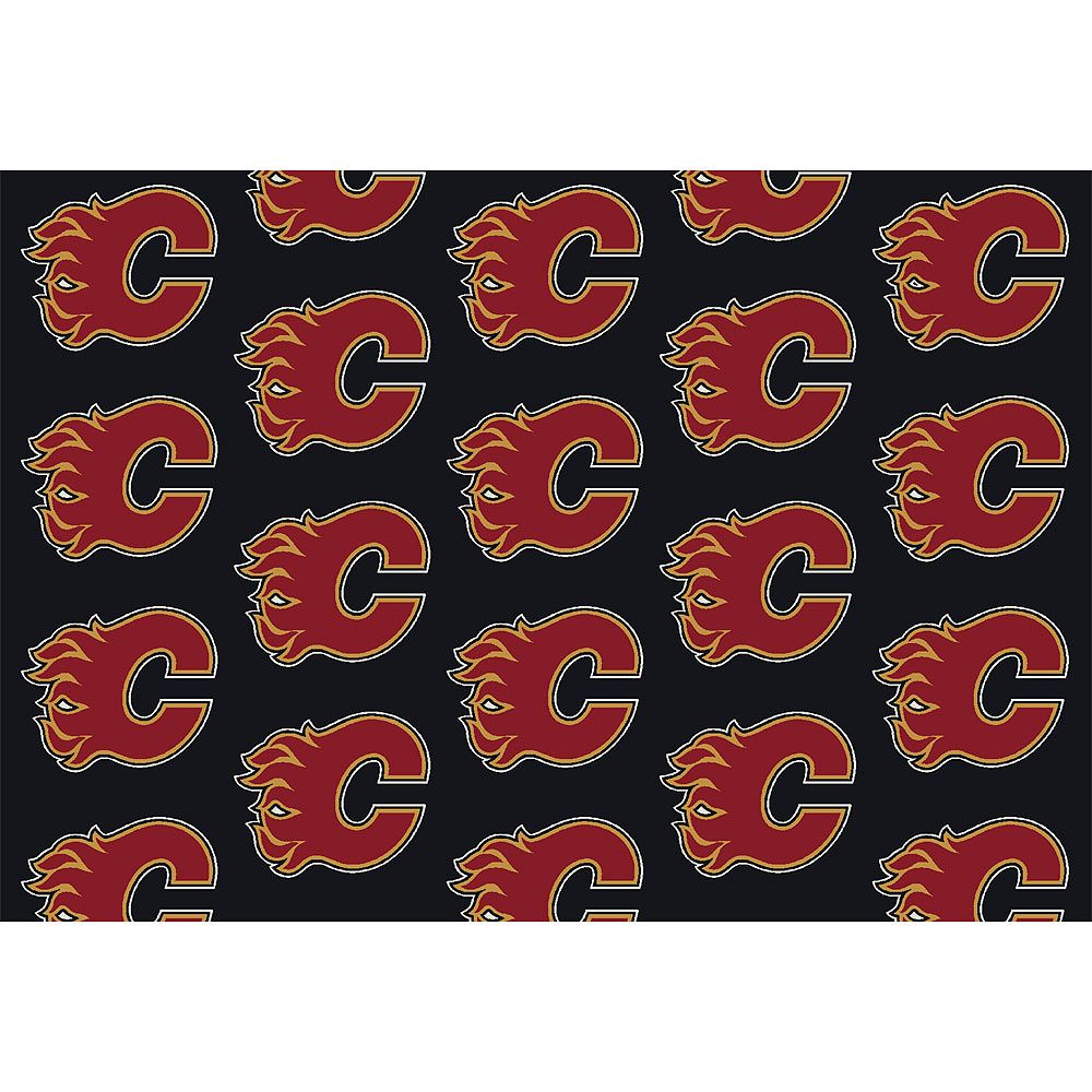 NHL Calgary Flames Black 10 ft. 9-inch x 13 ft. 2-inch Rectangular Area ...