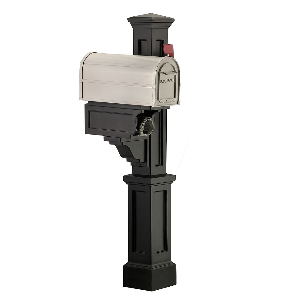 Mayne Rockport Single Mailbox Post in Black | The Home Depot Canada