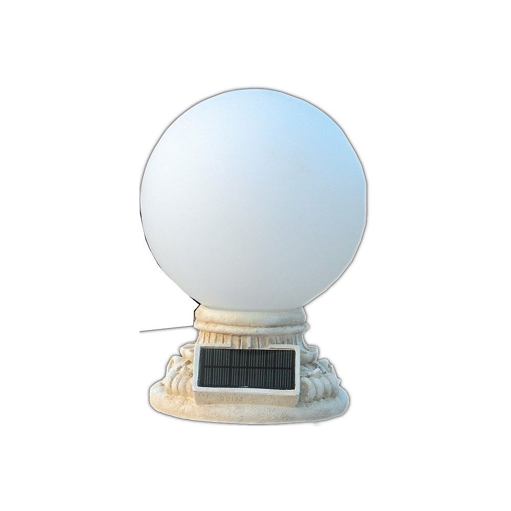 HomeBrite Solar Solar Column Light With 10 Inch Frosted Glass Globe ...