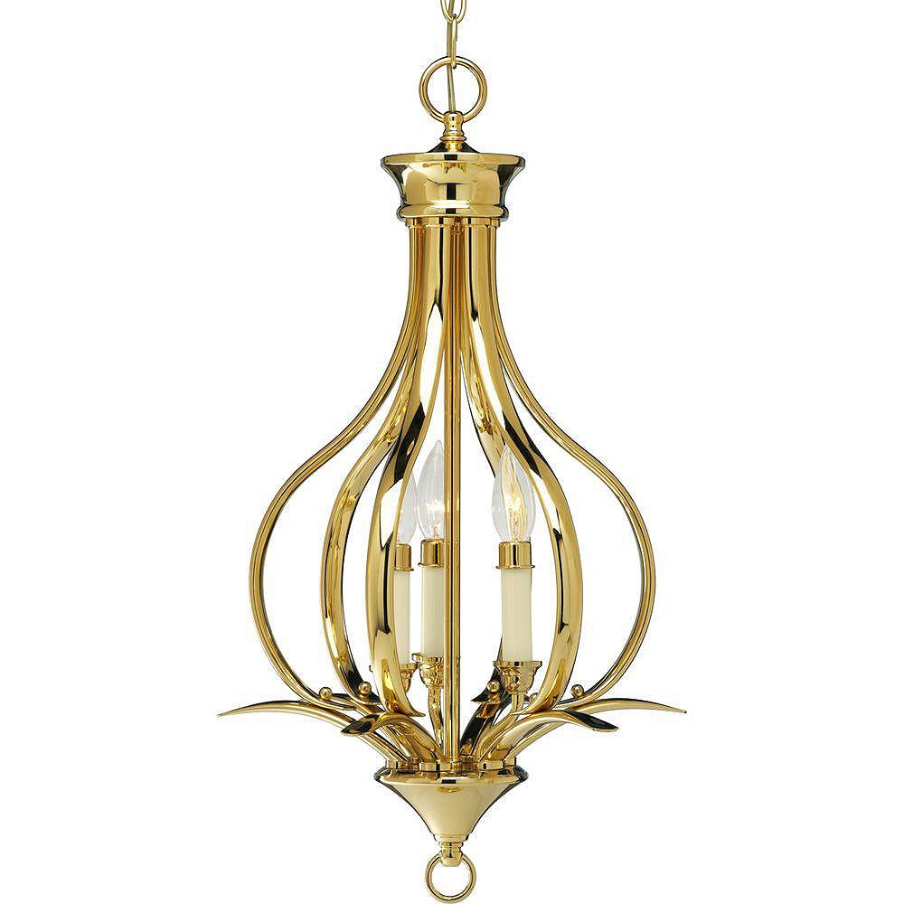 Progress Lighting Trinity Collection Polished Brass 3-light Chandelier ...