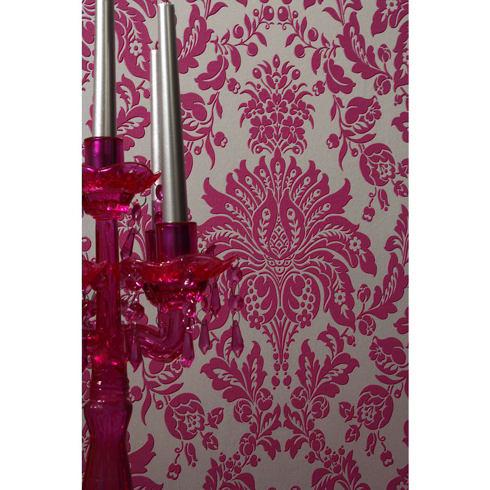 Flock Effect Collection Flock Effect - Elizabeth, Rose/argent | Home ...