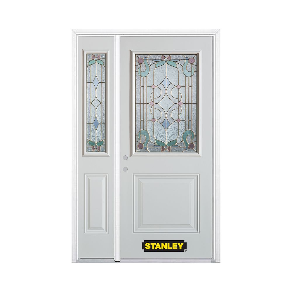 STANLEY Doors 52.75 inch x 82.375 inch Aristocrat Brass 1/2 Lite 1 ...