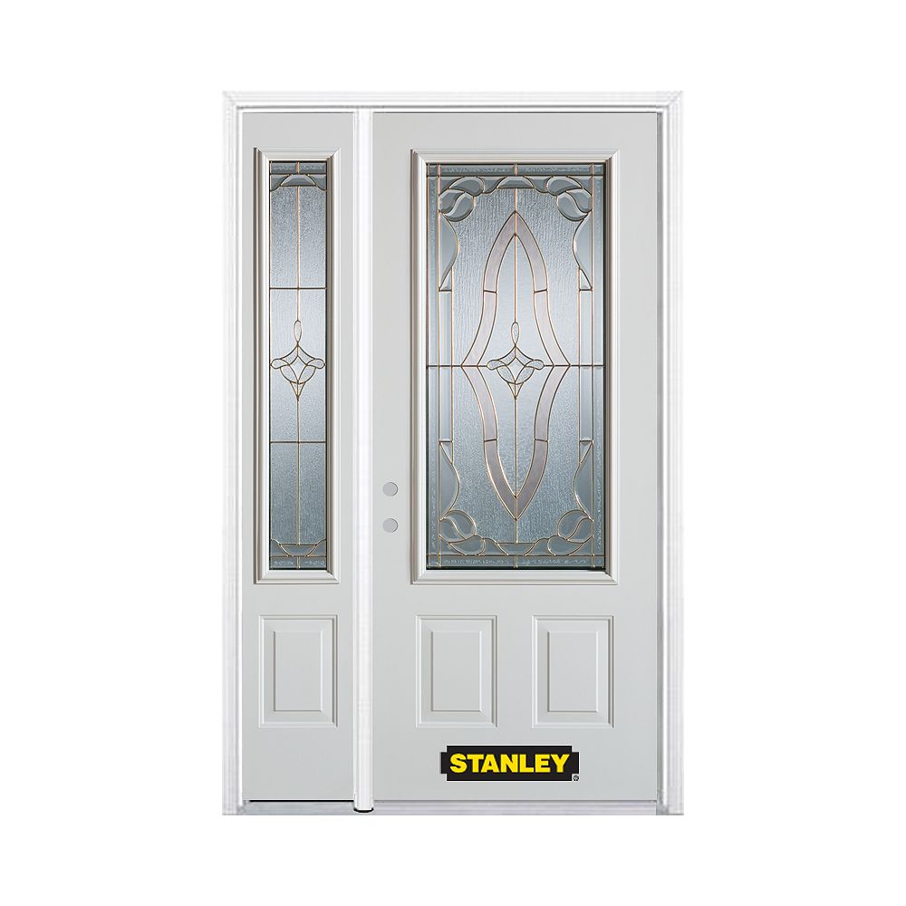 STANLEY Doors 52.75 inch x 82.375 inch Florence Brass 3/4 Lite 2-Panel ...