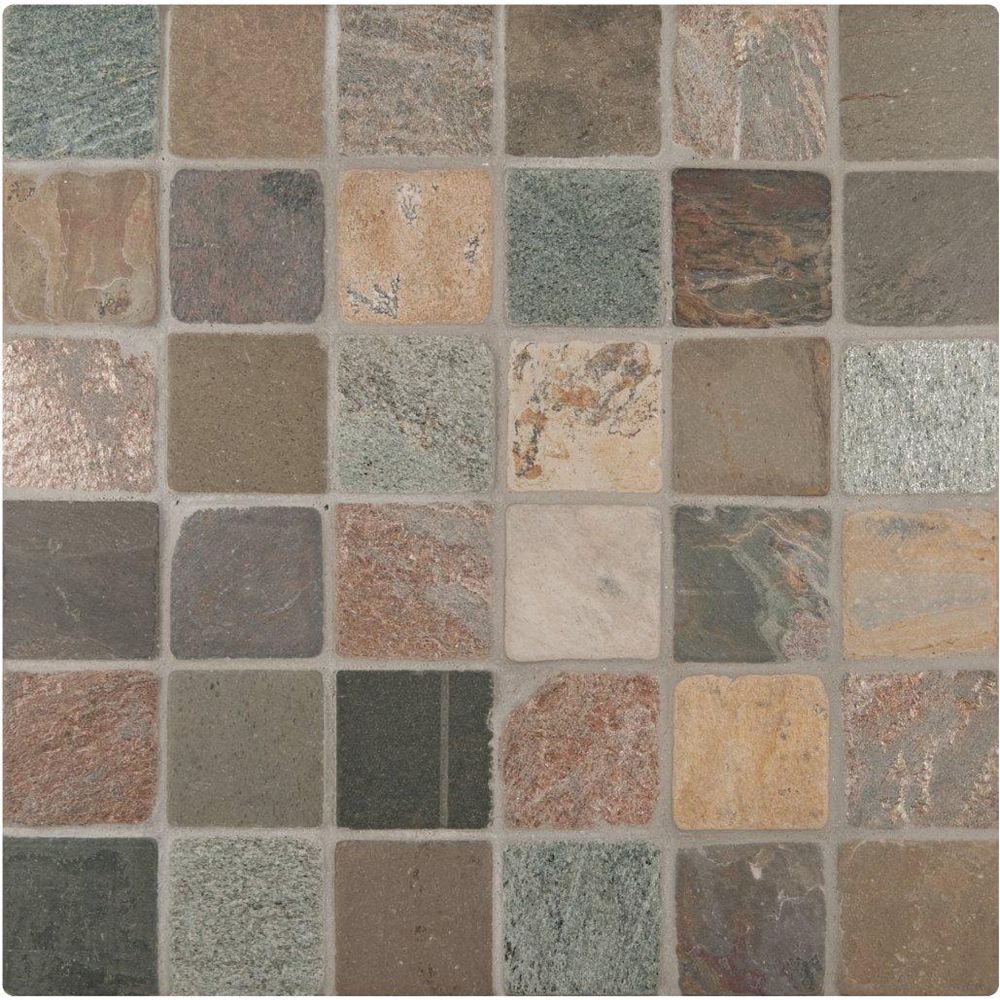 MSI Stone ULC Mixed Colour 12-inch x 12-inch x 10 mm Tumbled Slate Mesh ...