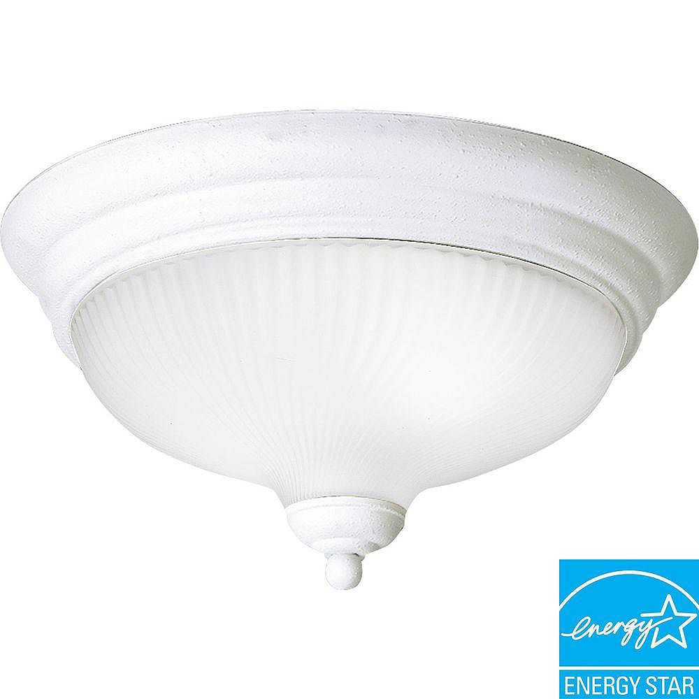 Progress Lighting Swirled Glass Collection White 2-light Flushmount ...