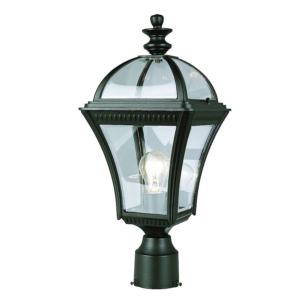 Bel Air Lighting Black Glass Cap Post Light | The Home Depot Canada
