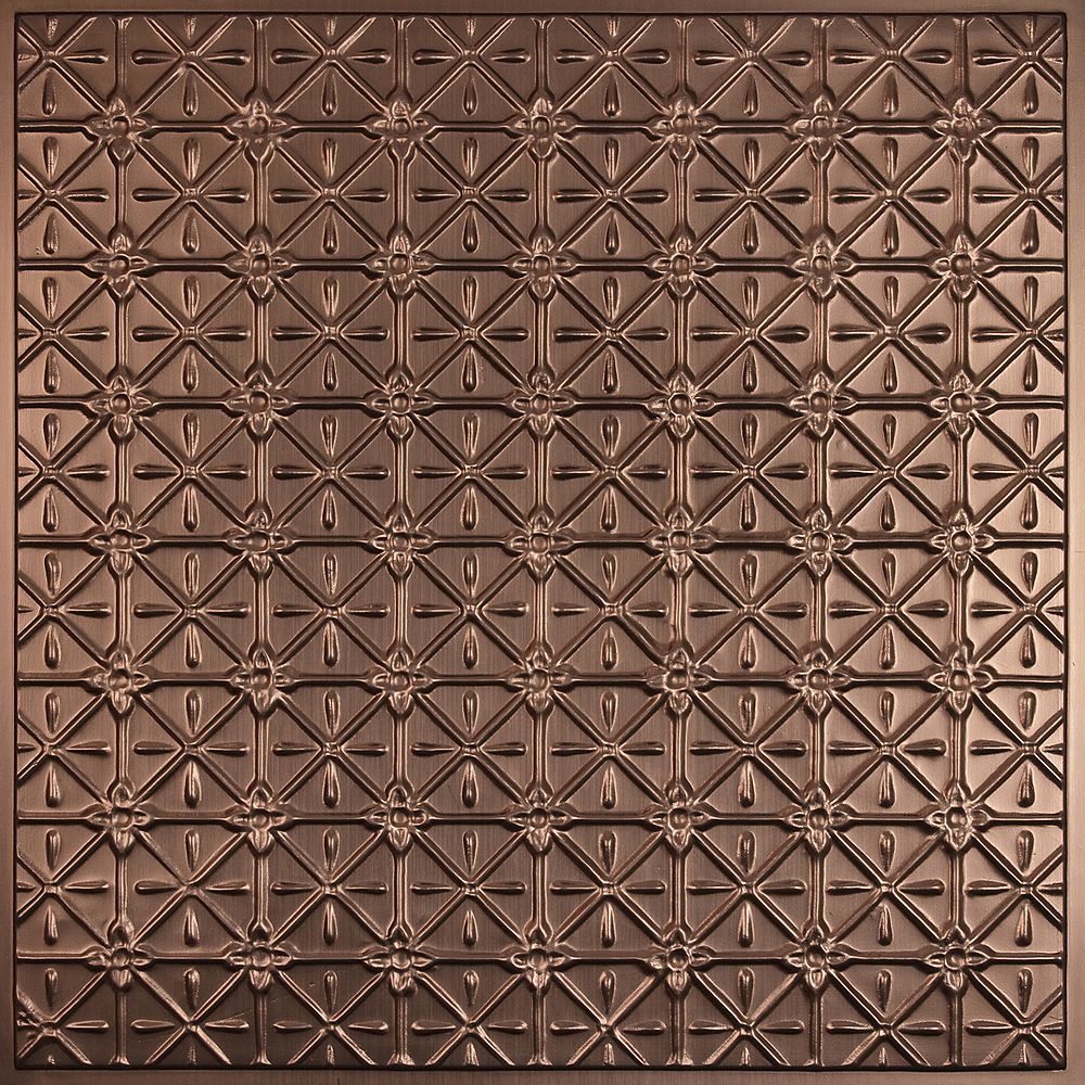 Ceilume Continental Faux Bronze Ceiling Tile, 2 Feet x 2 Feet Lay-in or ...