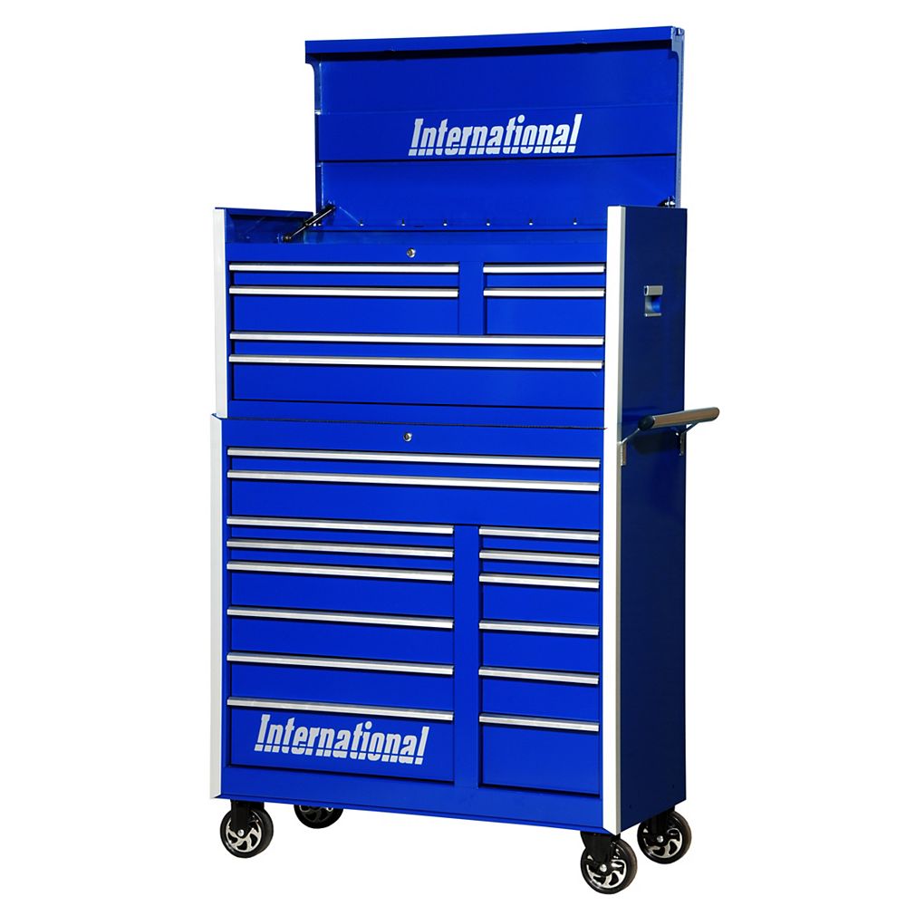 International 42-inch 20-Drawer Professional Chest and Cabinet in Blue ...