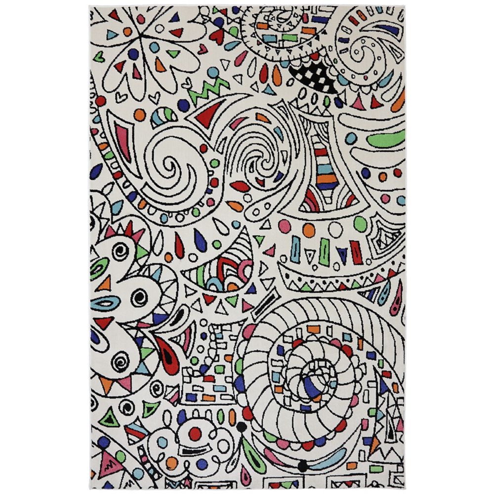 Mohawk Home Painted Window Off-White 8 ft. x 10 ft. Rectangular Area ...