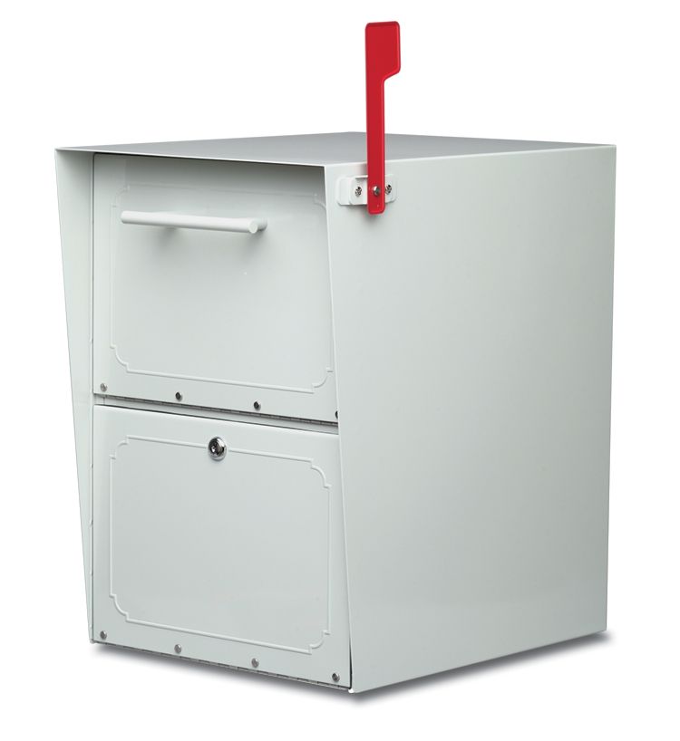 Architectural Mailboxes Pearl Gray Oasis Locking Post Mount Mailbox ...