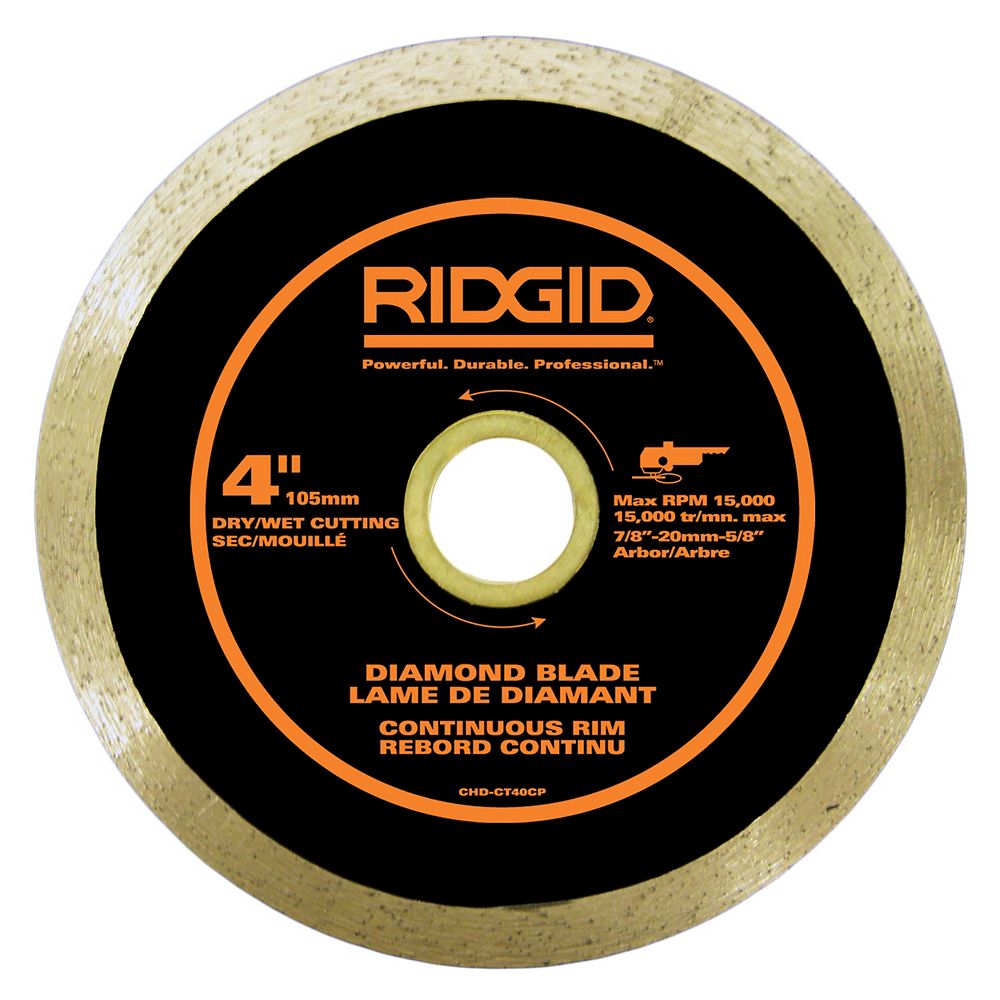 RIDGID 4 Inch Continuous Rim Diamond Blade | The Home Depot Canada