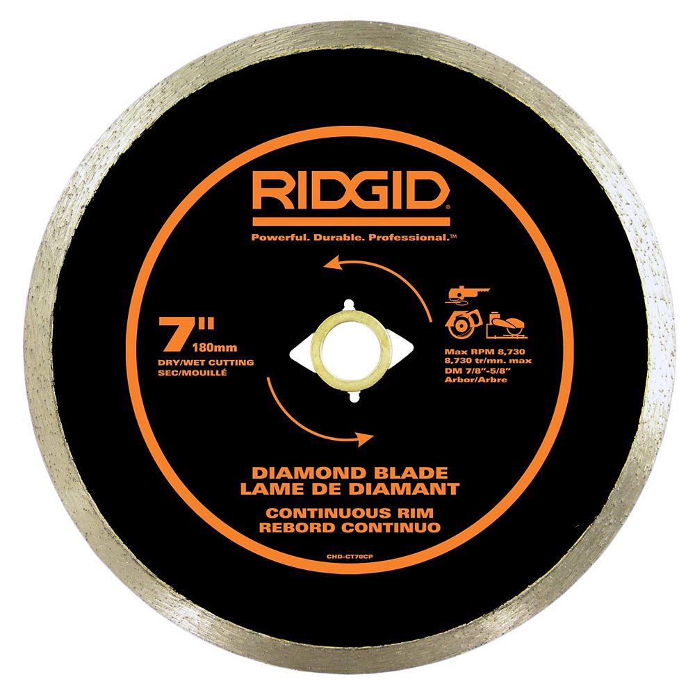 RIDGID 7 Inch Continuous Rim Diamond Blade | The Home Depot Canada
