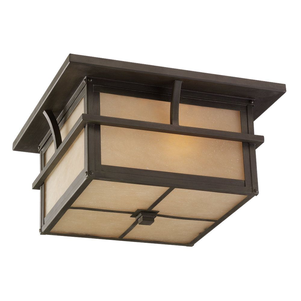 Sea Gull Lighting Statuary 2-Light Outdoor Ceiling Fixture in Bronze ...