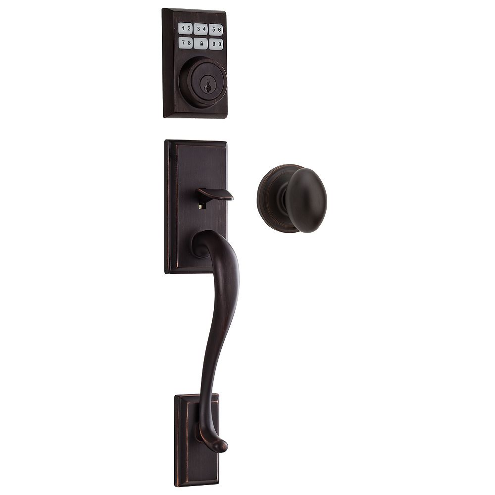 Weiser Hawthorne Venetian Bronze Keyless Entry Laurel Knob Handle Set ...