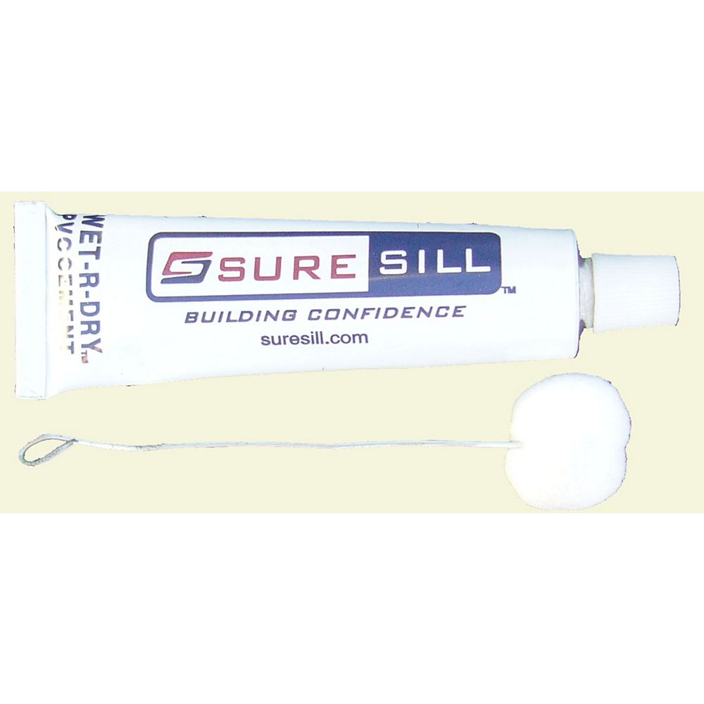 SureSill 15 ml Tube and Applicator Wet-R-Dry PVC Cement | The Home ...