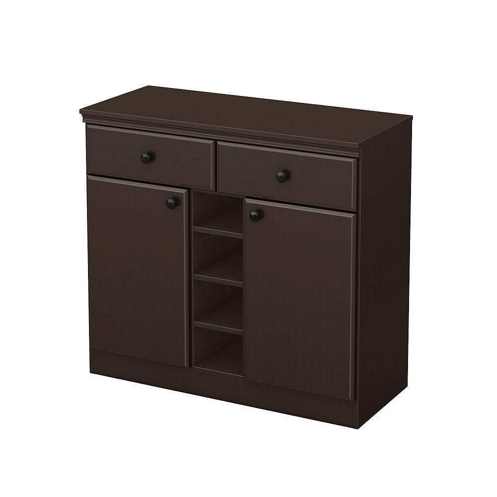 South Shore Morgan Chocolate 2-Drawer Storage Console | The Home Depot ...