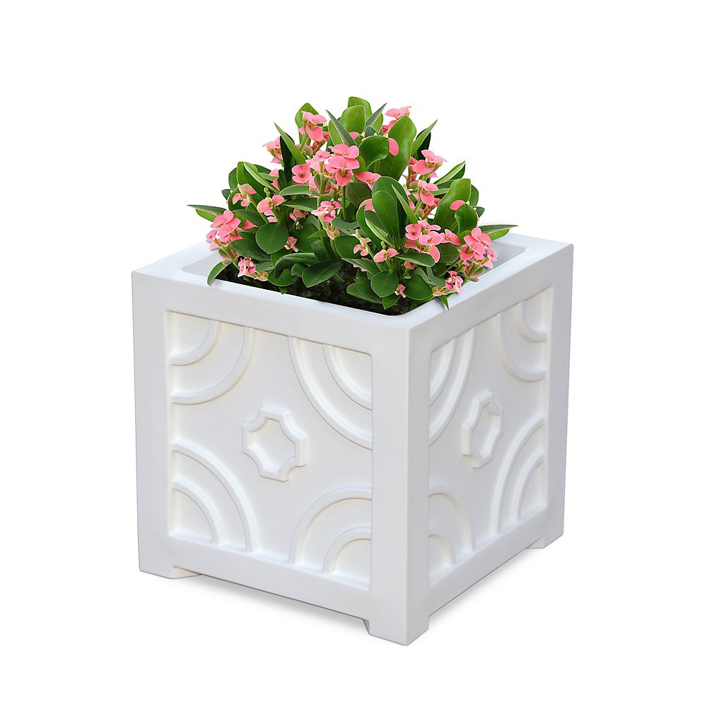 Mayne Savannah Patio 16-inch x 16-inch Planter in White | The Home ...