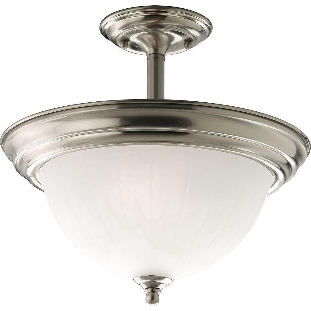 Progress Lighting 2-Light Brushed Nickel Semi-Flushmount Light Fixture ...