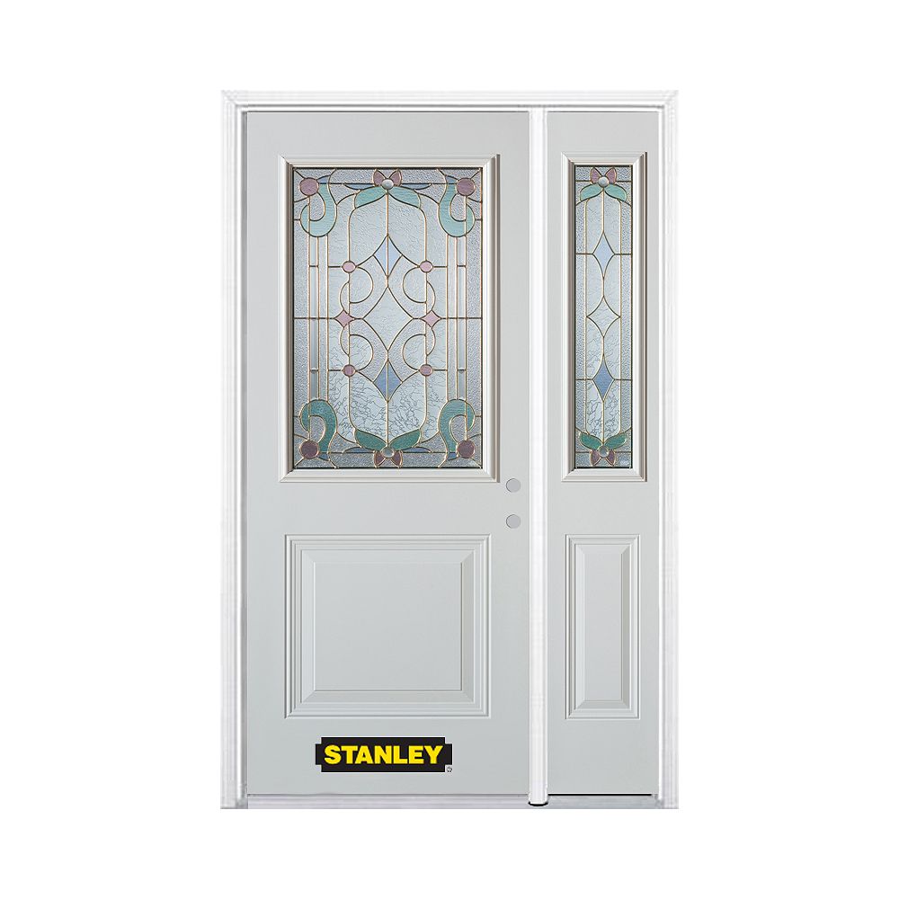 STANLEY Doors 50.25 inch x 82.375 inch Aristocrat Brass 1/2 Lite 1 ...