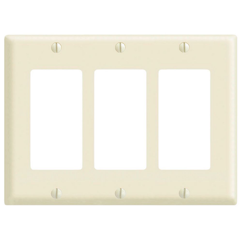 Leviton Decora 3-Gang Wall Plate, in Light Almond | The Home Depot Canada