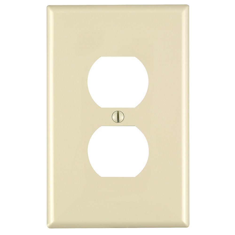 Leviton 1-Gang Midway Nylon Duplex Receptacle wall plate, in Ivory ...