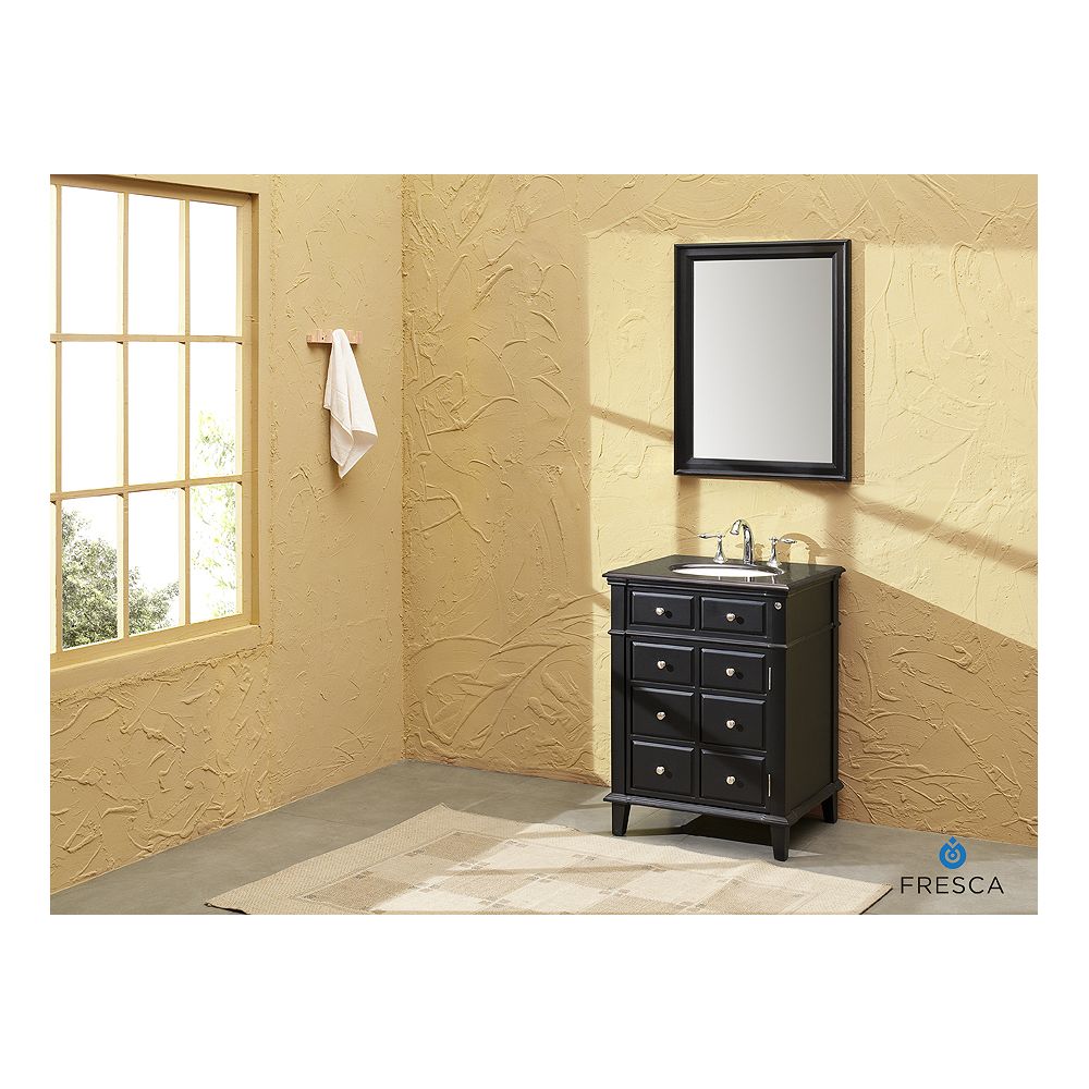 Fresca Gibson Classic Single Sink Bathroom Vanity With Black Galaxy ...