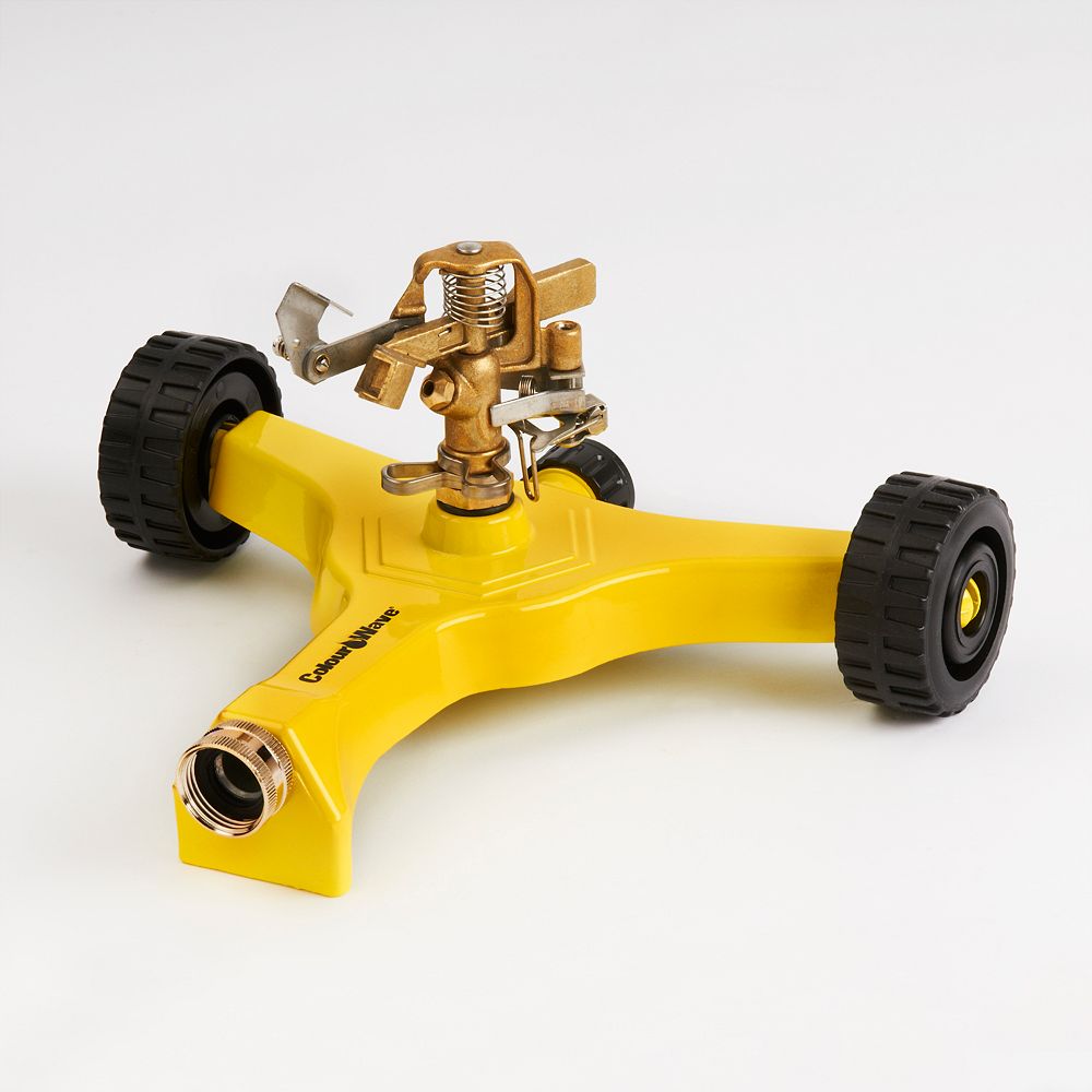 Colourwave Wheel Base Pulsating Sprinkler in Yellow | The Home Depot Canada