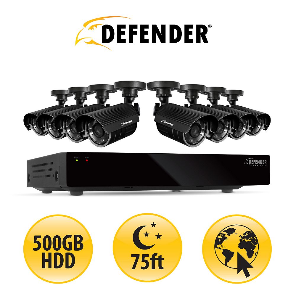 Defender Connected 8ch Smart Security Dvr With 8 Hi-Res Outdoor Cameras ...