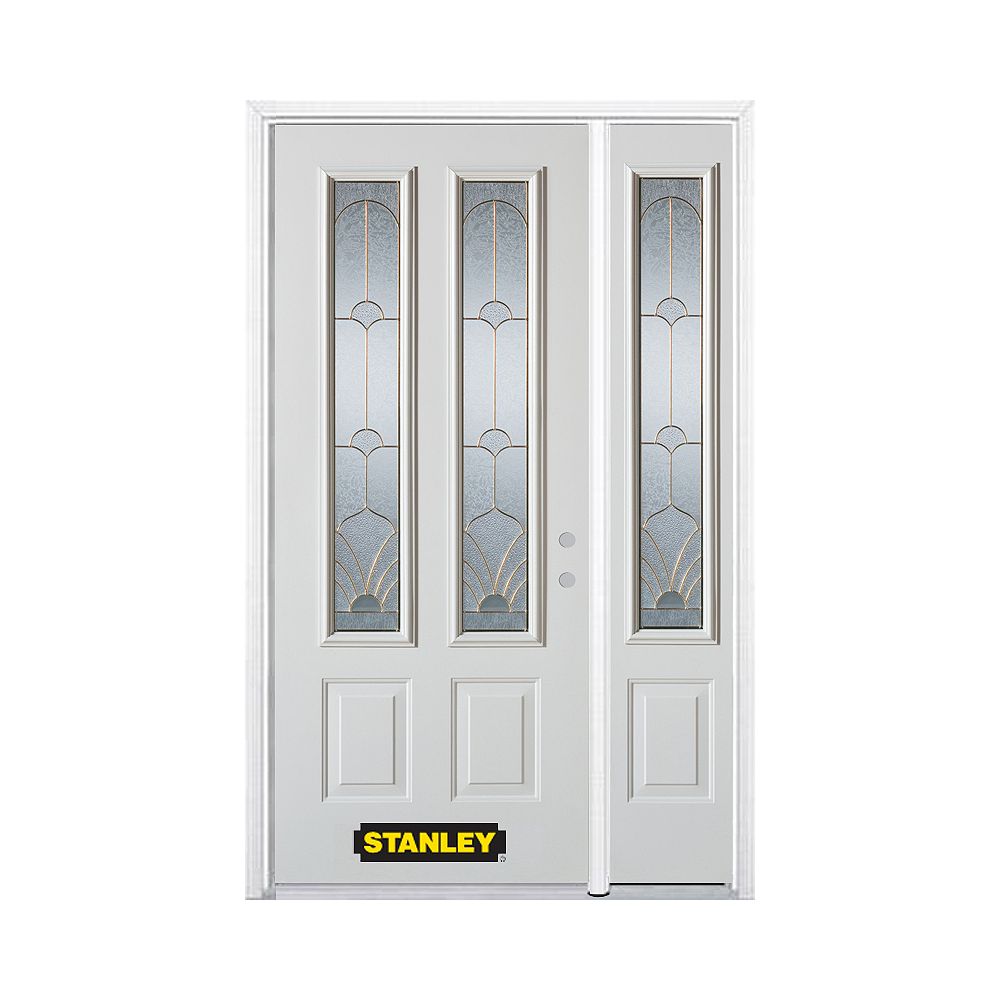 STANLEY Doors 50.25 inch x 82.375 inch Florentine Brass 2-Lite 2-Panel ...