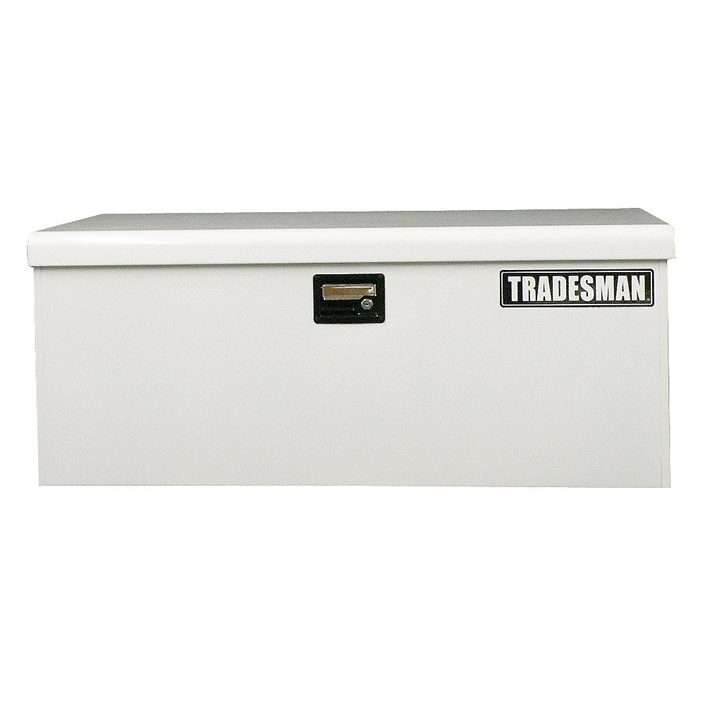 Tradesman 48-inch Light-Duty Large Steel Job Site Box Steel in White ...