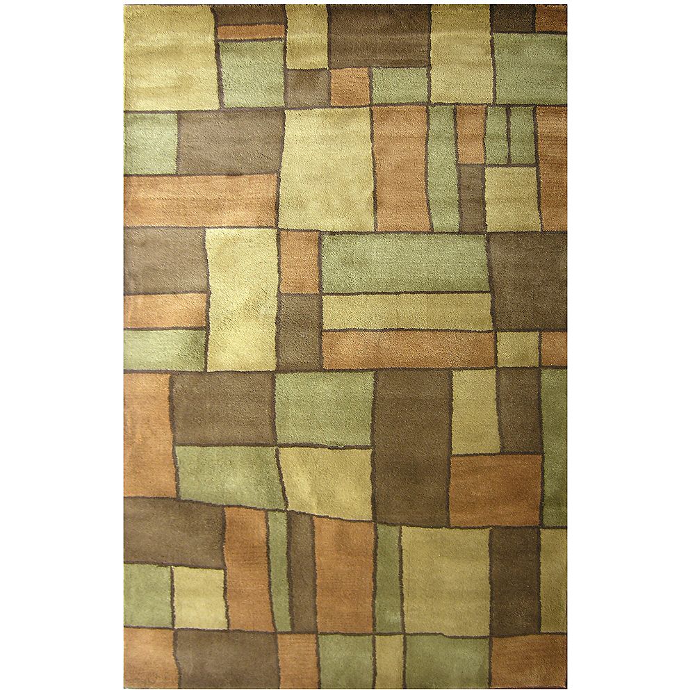 Lanart Rug Picasso Brown 9 ft. x 12 ft. Indoor Contemporary Rectangular ...