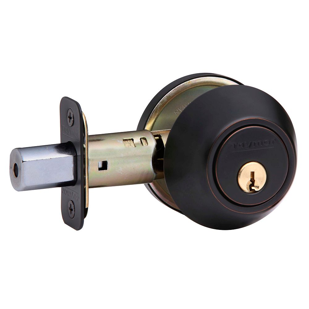Taymor Single 6-1 Aged Bronze High Security Deadbolt | The Home Depot ...