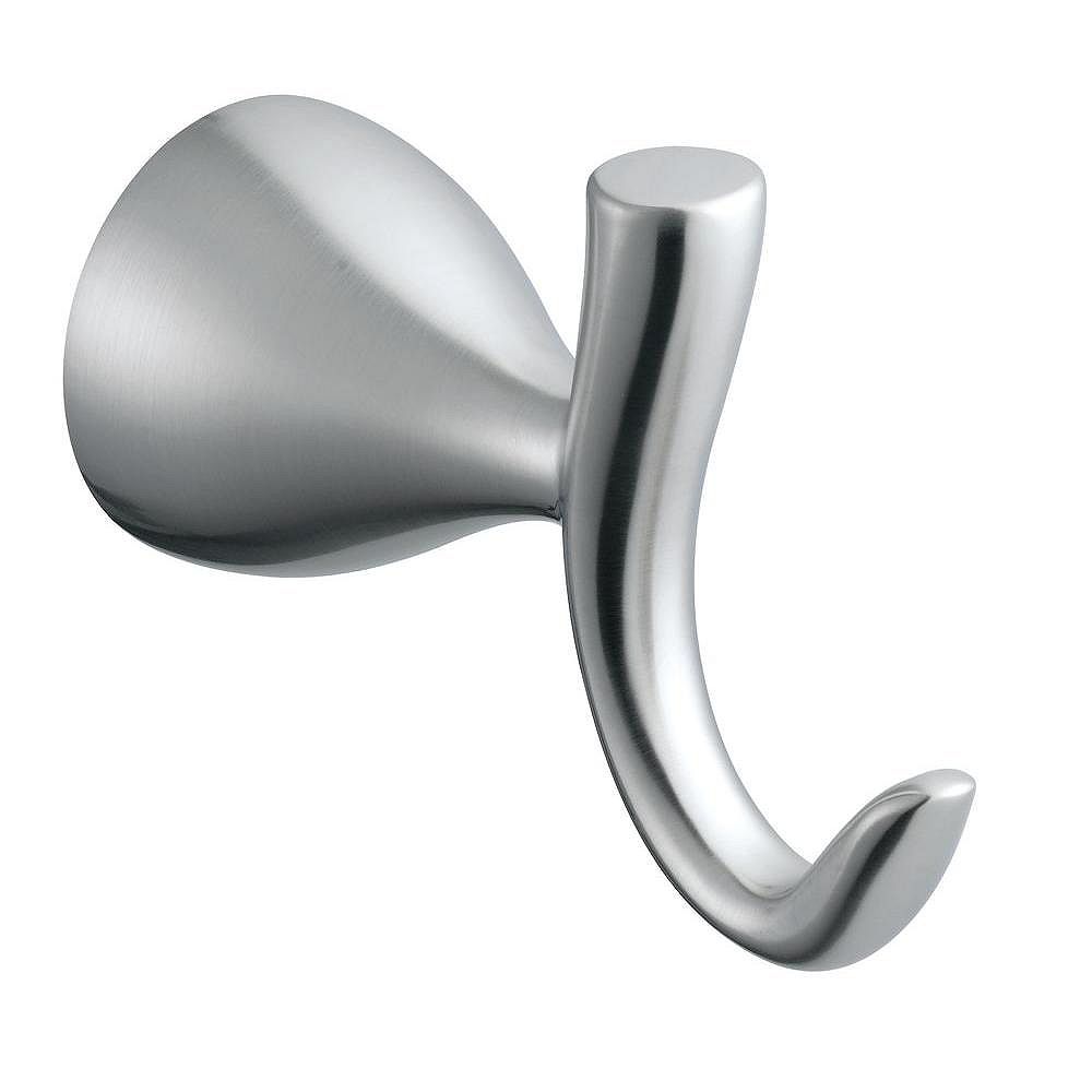 Glacier Bay Edgewood Double Robe Hook In Brushed Nickel | The Home ...