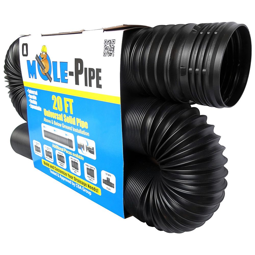 MOLE-Pipe 4 in. x 20 ft. Solid Pipe | The Home Depot Canada
