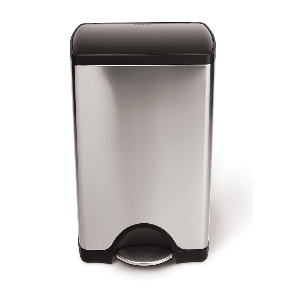 Simplehuman 38 L Rectangular Brushed Stainless Steel Step-On Trash Can ...