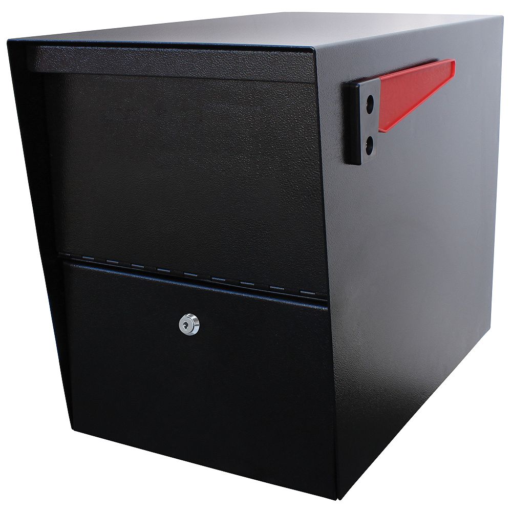 Mail Boss Black Package Master Curbside Locking Mailbox | The Home ...