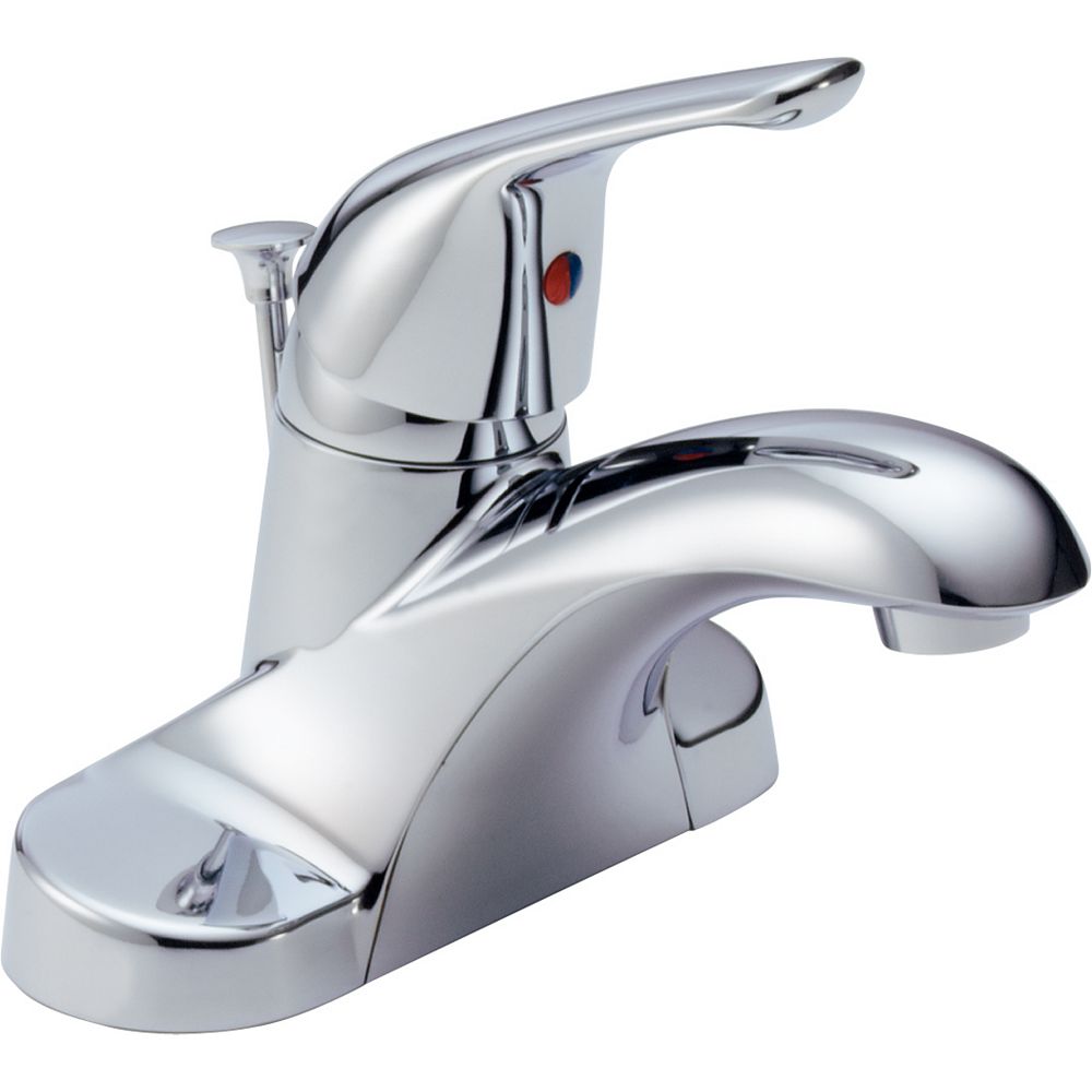 Delta Foundations 4-inch Single-Handle Low-Arc Bathroom Faucet in ...
