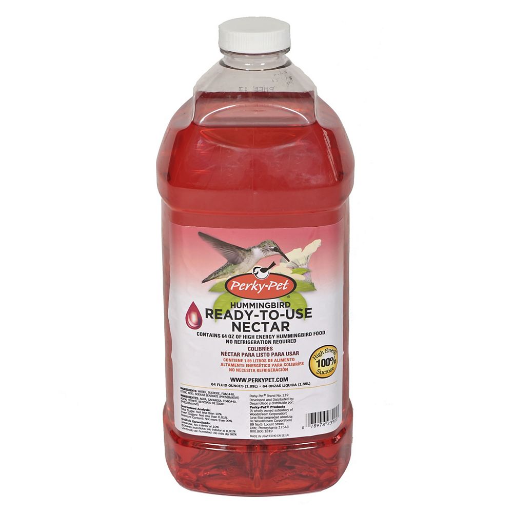 Perky-Pet 64 fl oz Ready-To-Use Red Hummingbird Nectar | The Home Depot ...