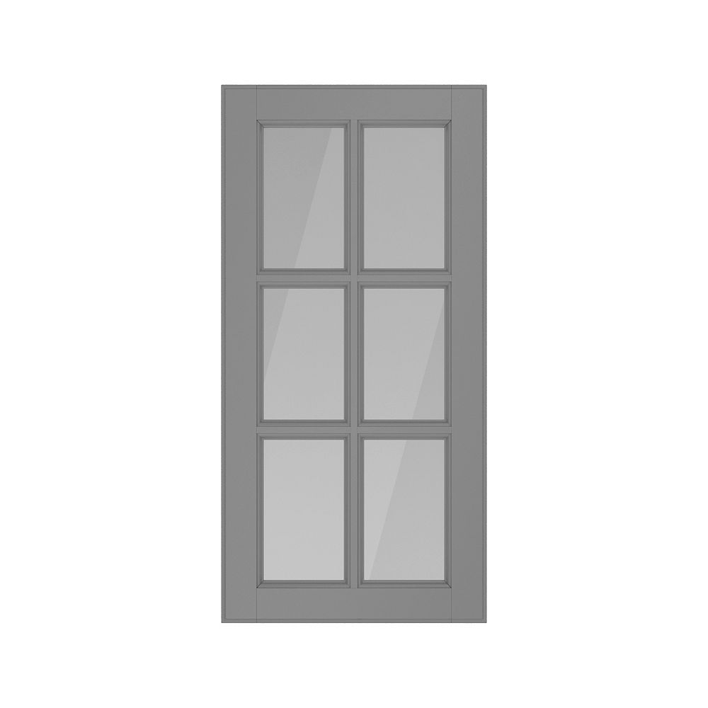 Eurostyle 17-inch x 30-inch Buckingham Painted Grey Glass Mullion Door ...