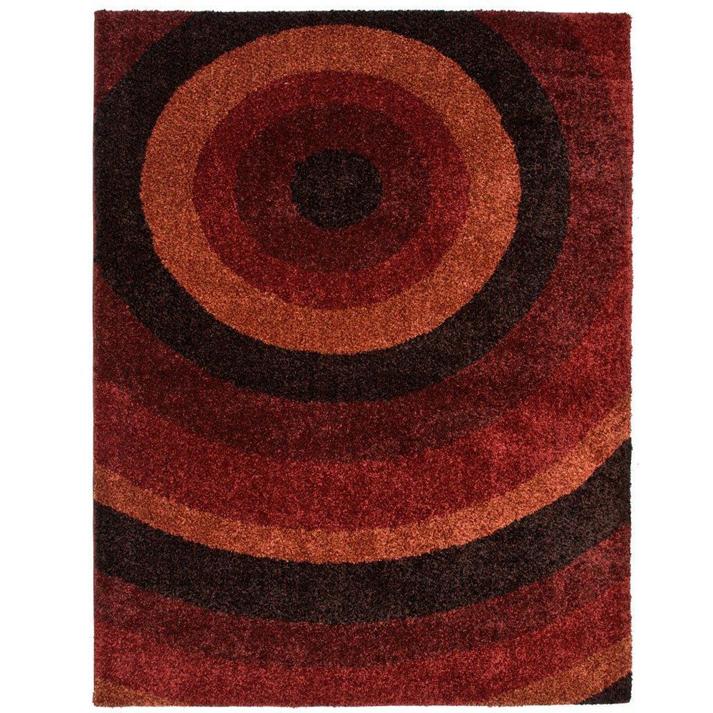 Orian Rugs Ringmaster Red 7 ft. 10-inch x 10 ft. Indoor Contemporary ...
