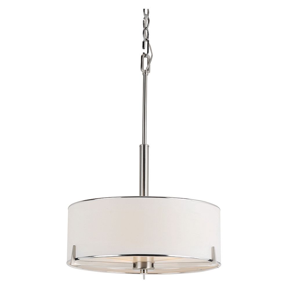 Bel Air Lighting Lampe suspendue, toile de lin, nickel | Home Depot Canada
