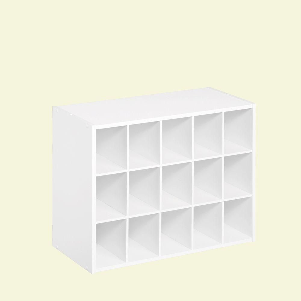 ClosetMaid 24 inch W x 19 inch H White Laminate 15-Cube Organizer | The ...
