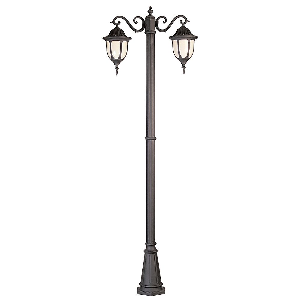 Bel Air Lighting Black with Opal Glass Lamp Post | The Home Depot Canada