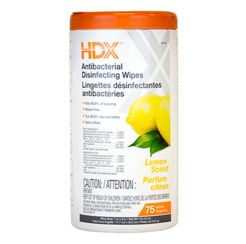 HDX Disinfecting Wipes Lemon 75ct | The Home Depot Canada