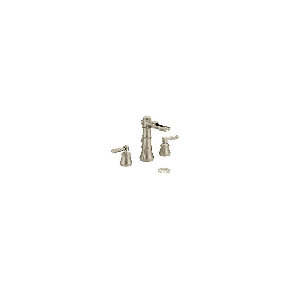 MOEN Bamboo 2-Handle Open Waterway Bathroom Faucet in Brushed Nickel ...