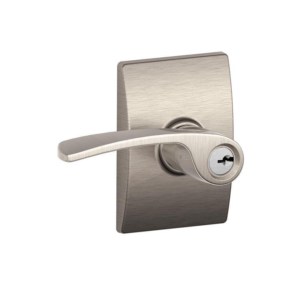 Schlage Merano Satin Nickel Keyed Entry Door Lever with Century Trim ...