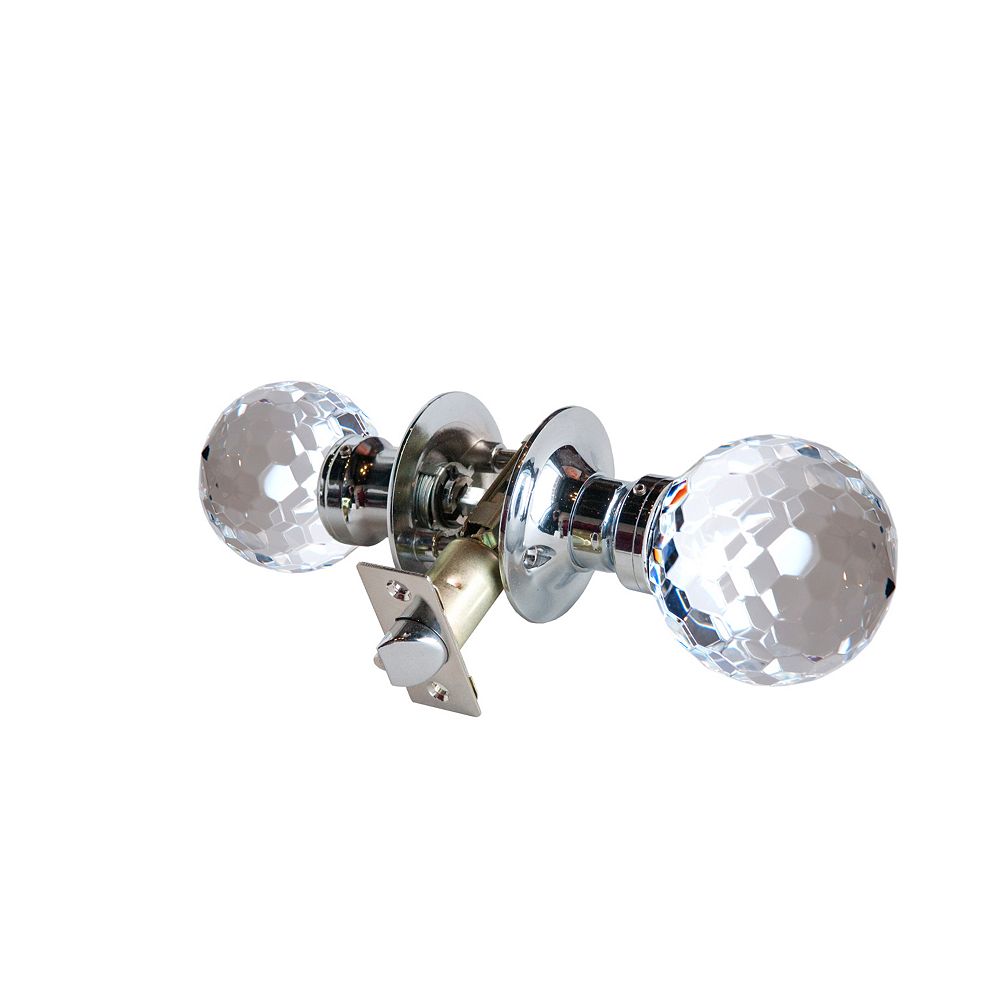Krystal Touch Honeycomb Chrome Passive LED Door Knob | The Home Depot ...