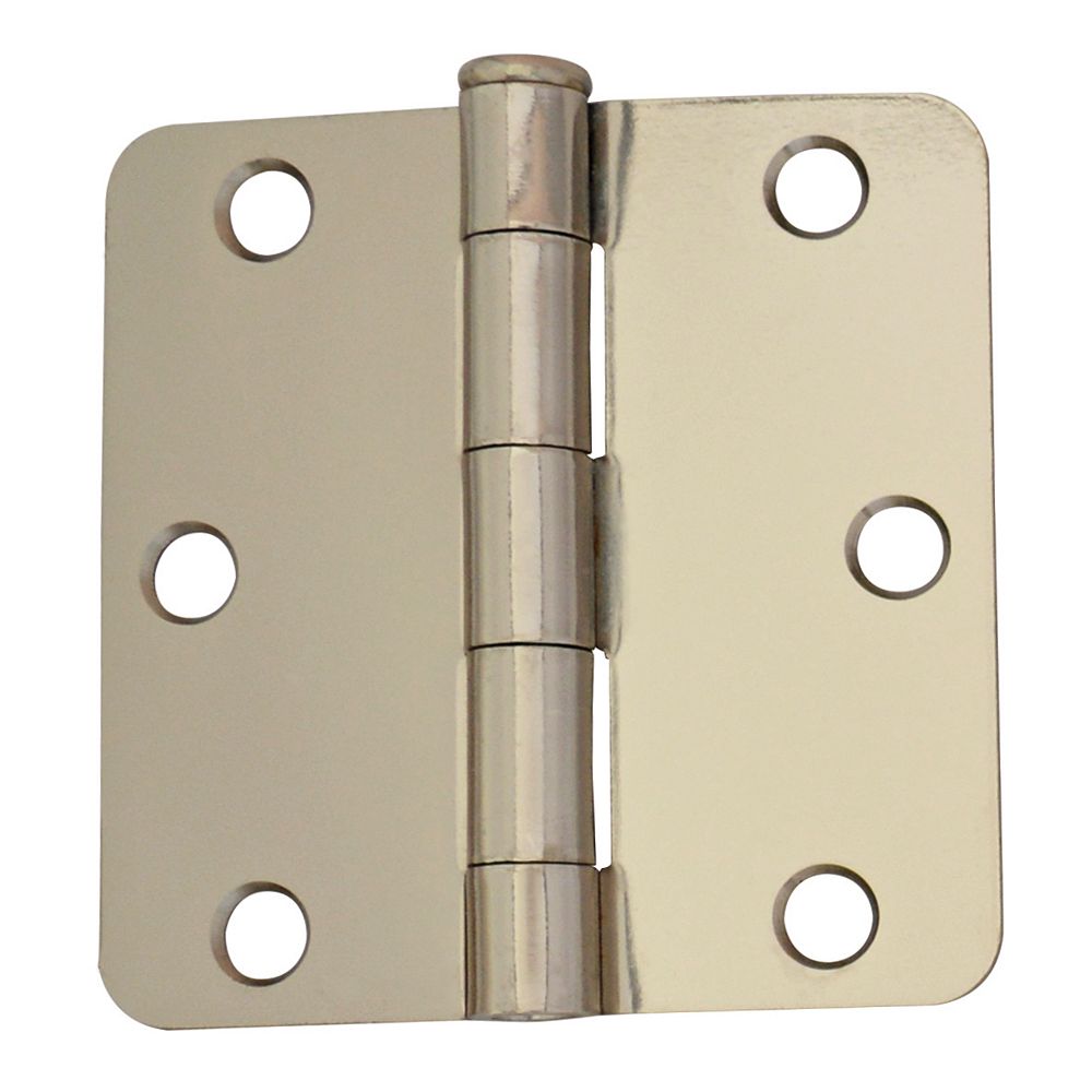 Everbilt 3-inch Bright Nickel 1/4rd Door Hinge (2-Pack) | The Home ...