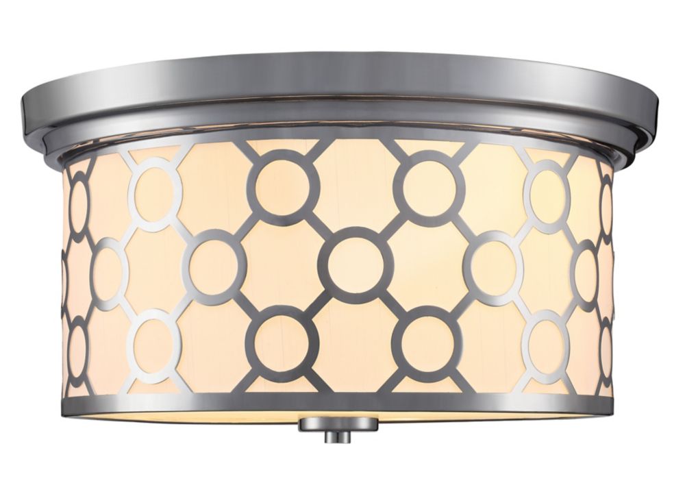 Home Decorators Collection 15-inch 2-Light Chrome Flushmount Ceiling ...