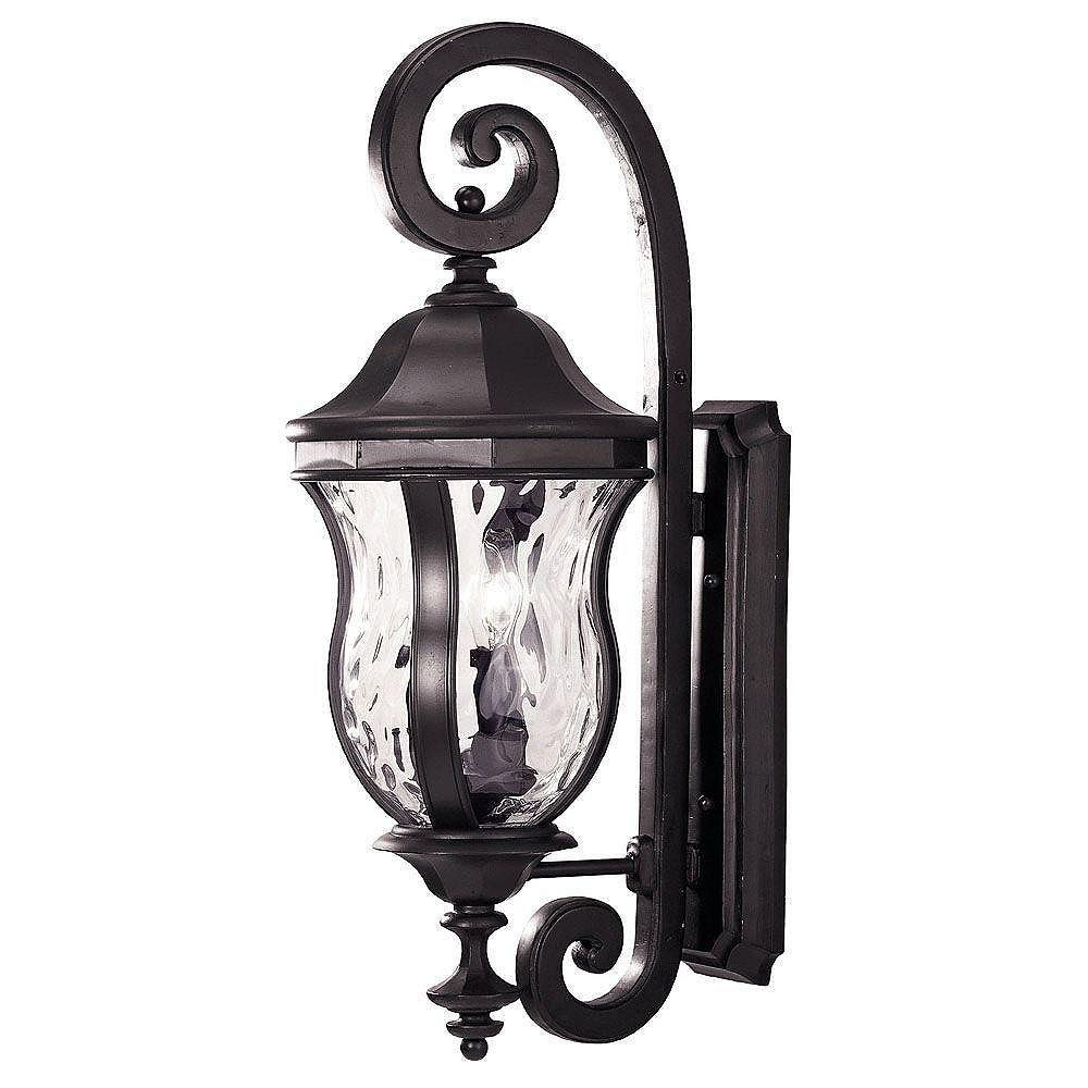Illumine Satin 3 Light Black Halogen Outdoor Wall Mount With Clear ...